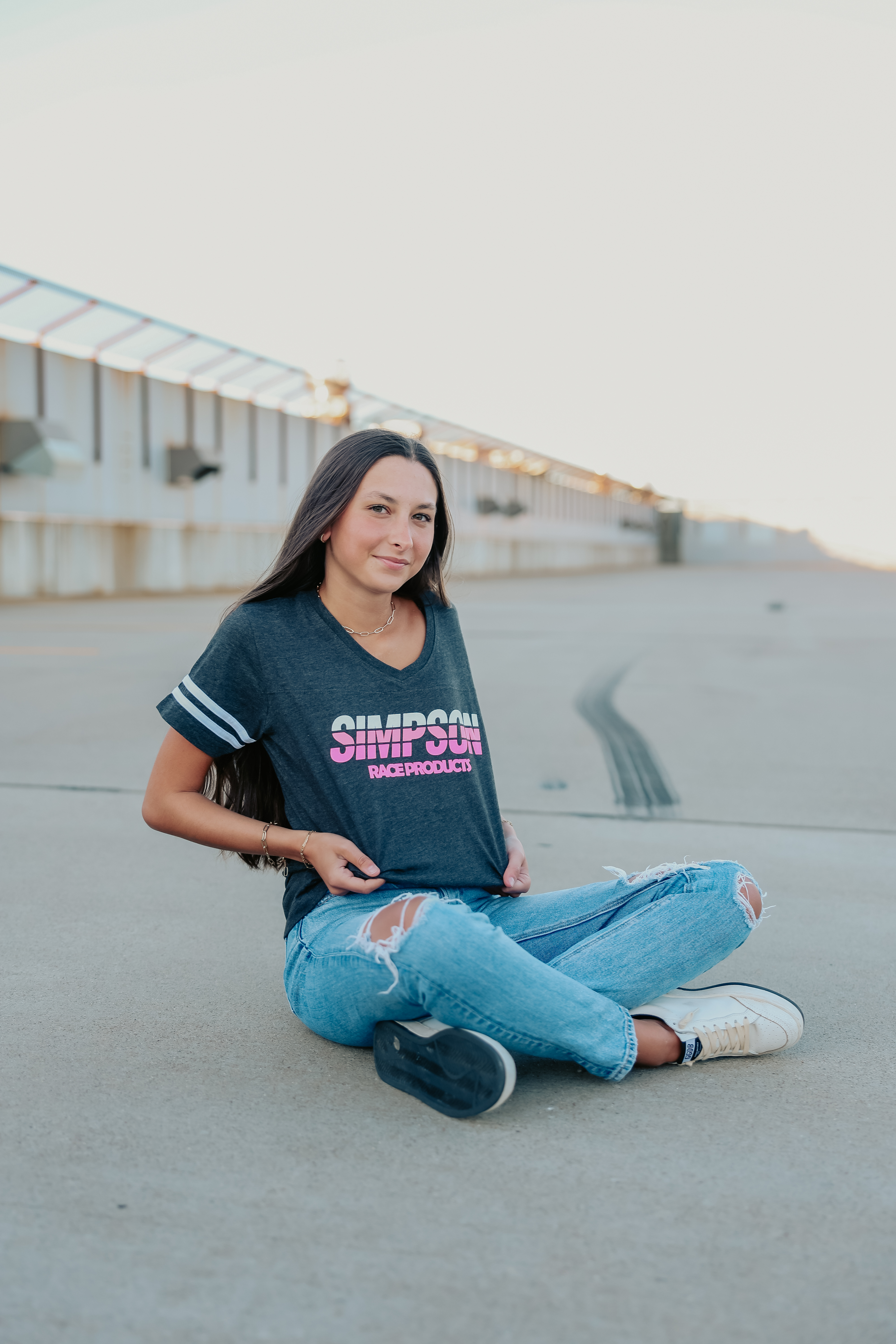 Simpson Racing Equipment 45010S Simpson Ladies Racing Stripes T Shirt ...